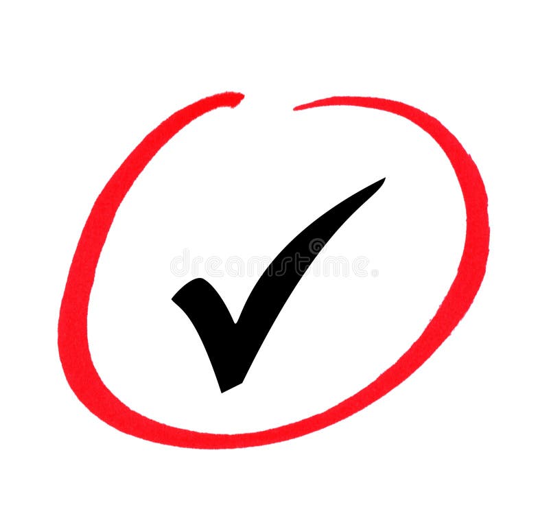 Check - Check Mark with Red Pencil Circle Stock Illustration ...