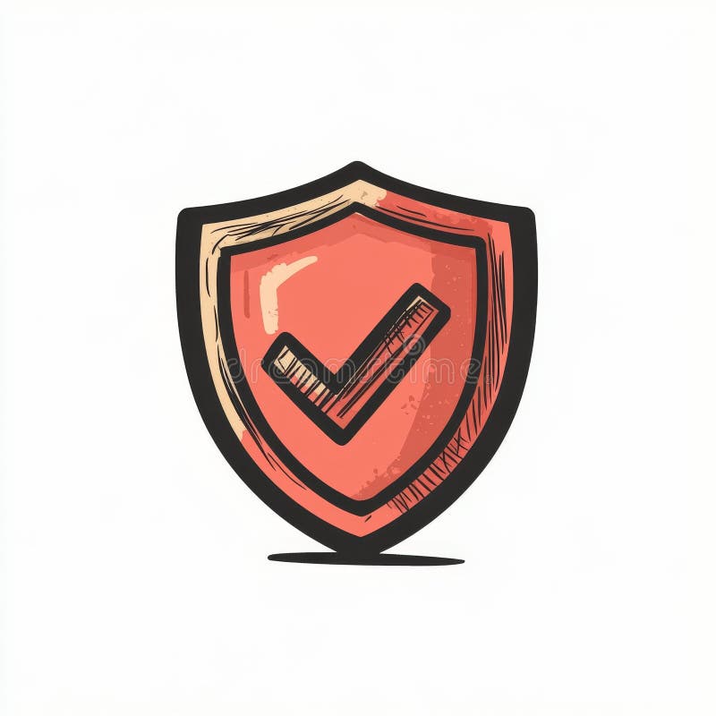 A Check Mark on a Red Shield is a Symbol of Protection and Security ...