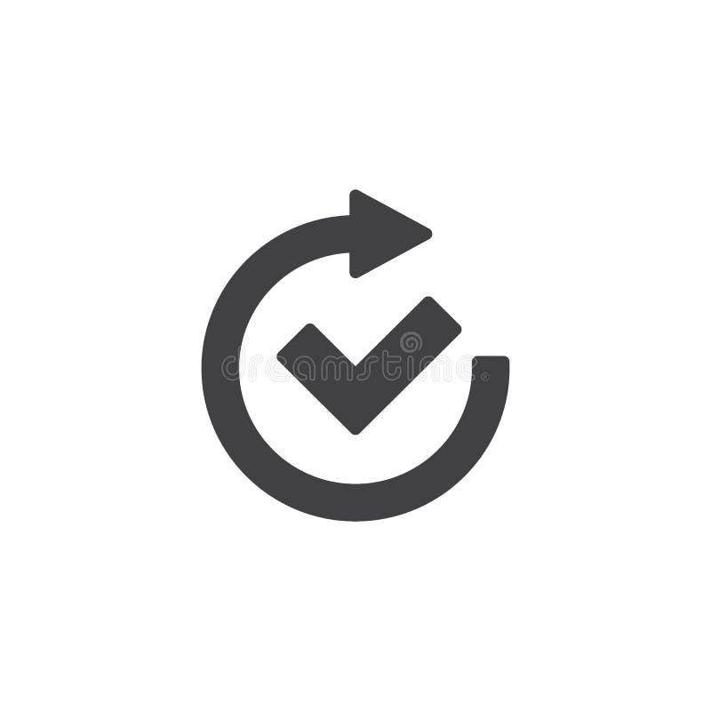 Check Mark and Rotate Arrow Vector Icon Stock Vector - Illustration of ...