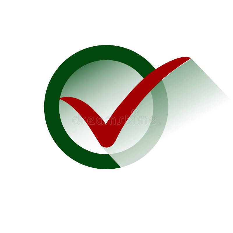Check Mark in Round Box Vector Stock Illustration - Illustration of ...
