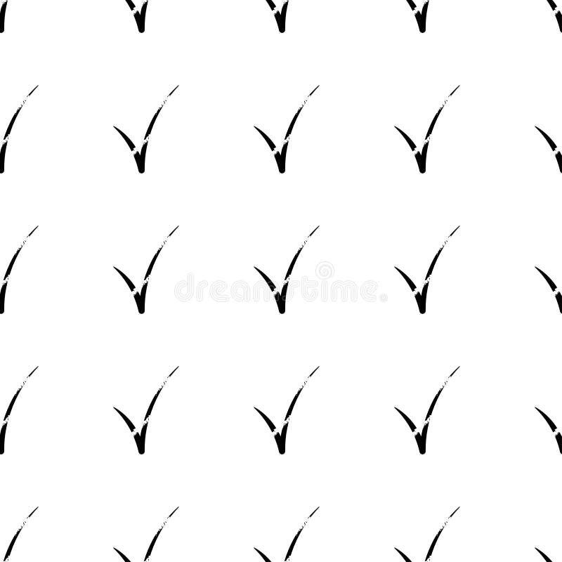 Check Mark Seamless Pattern on White Background. Tick Symbol. Vector ...