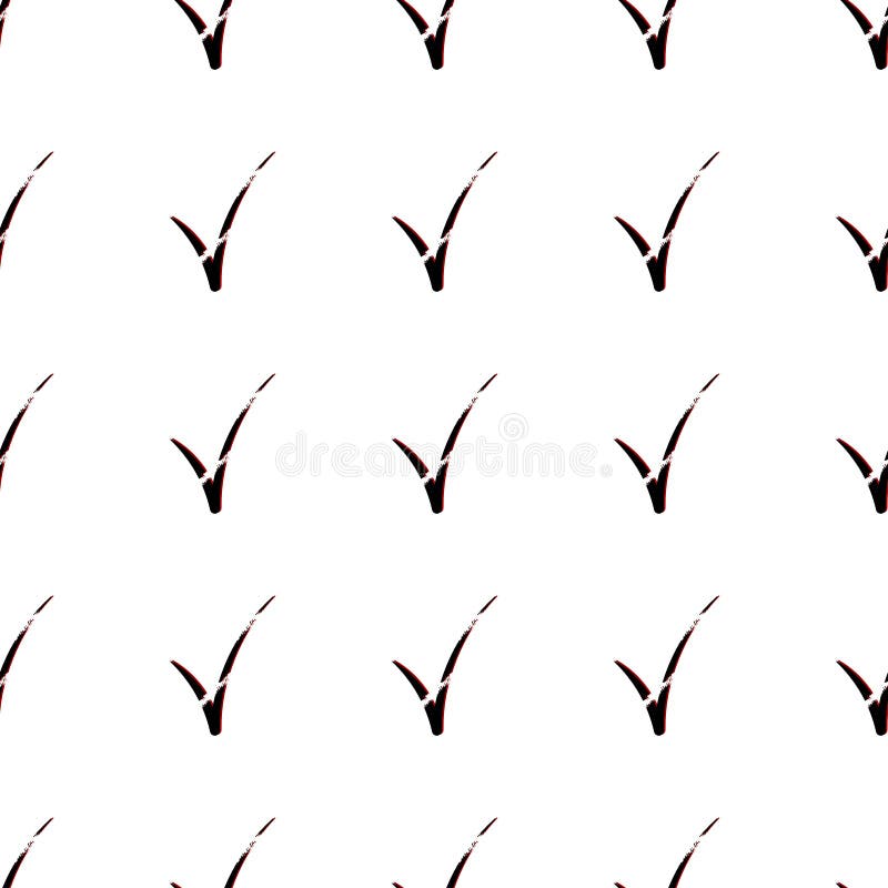 Check Mark Seamless Pattern on White Background. Tick Symbol. Vector ...