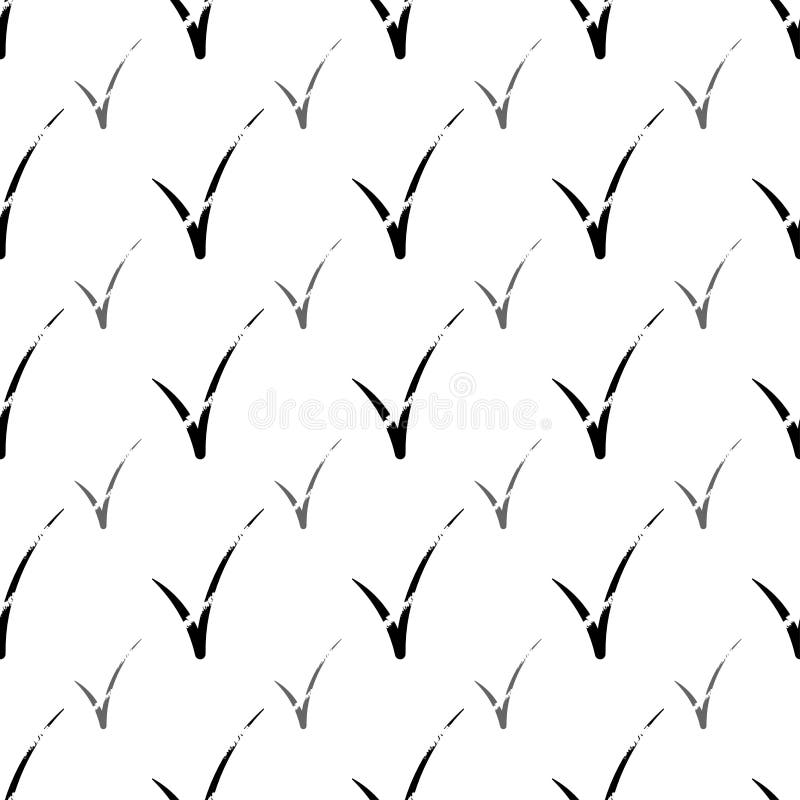 Check Mark Seamless Pattern on White Background. Tick Symbol. Vector ...