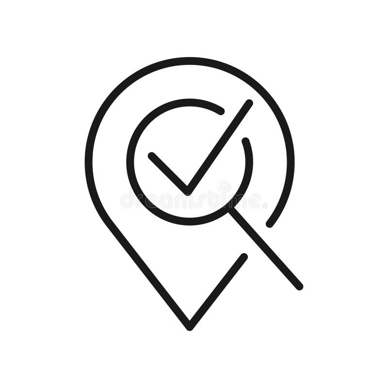 Check Mark Search Pin Location Icon Stock Vector - Illustration of ...