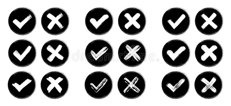 Check Mark Set. Green Check Mark and Red Cross Icons. Vector ...