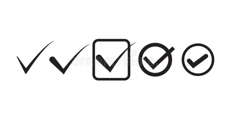 Check Mark Set. Check Mark Icon. Tick Mark Symbol Vecto Stock Vector ...