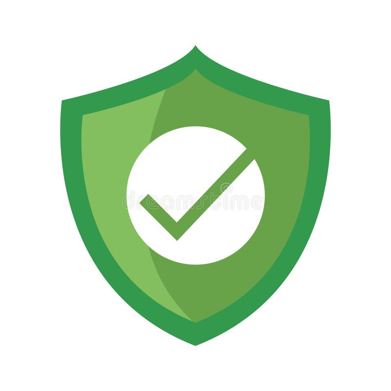 Check mark in shield stock illustration. Illustration of tick - 233734492