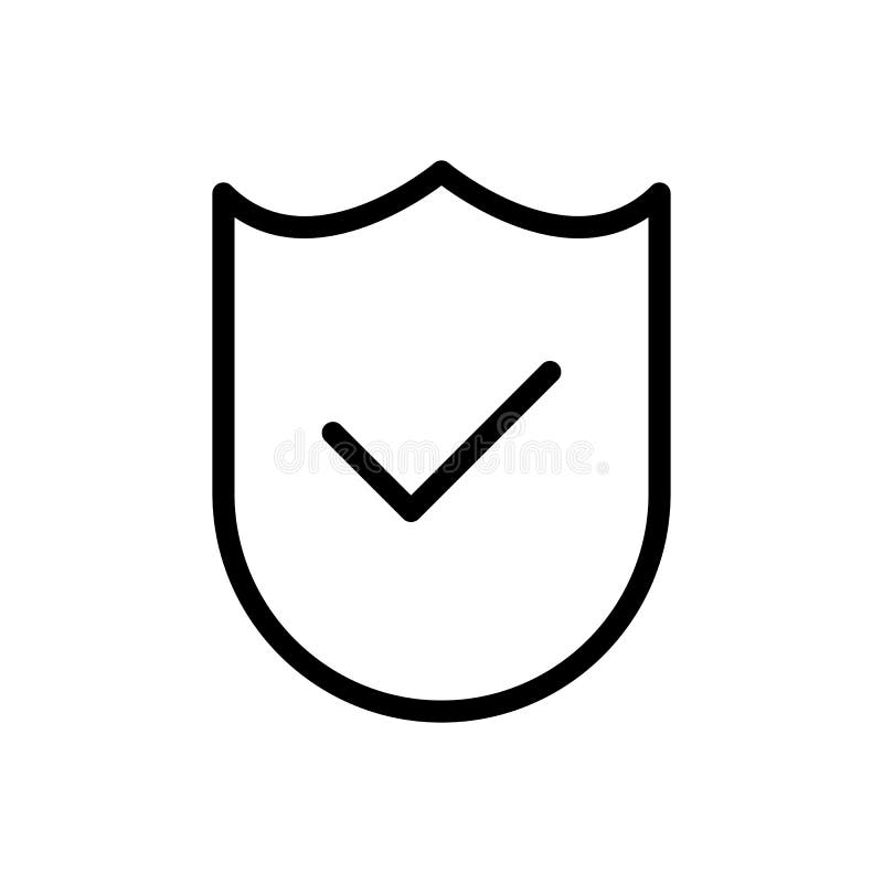 Check Mark and Shield, Verified Symbol Line Icon, Vector Illustration ...