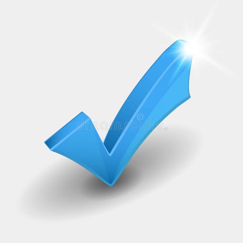 Check Mark with Shiny Light Stock Vector - Illustration of confirm ...