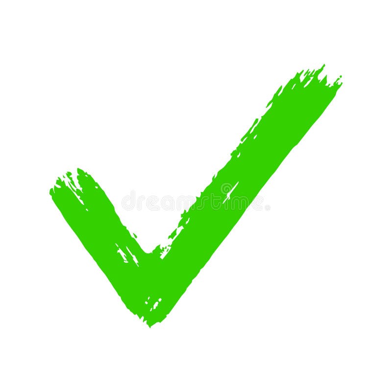 Check Mark Sign with Brush Texture. Stock Vector - Illustration of ...