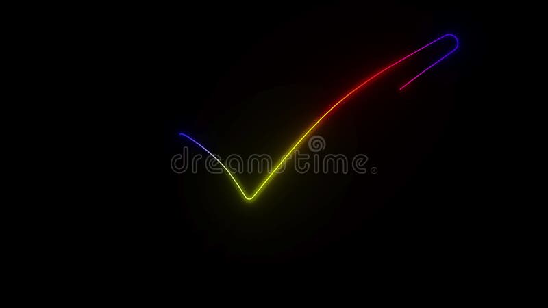 Check Mark Sign on Dark Background. 3D Illustration Stock Footage ...