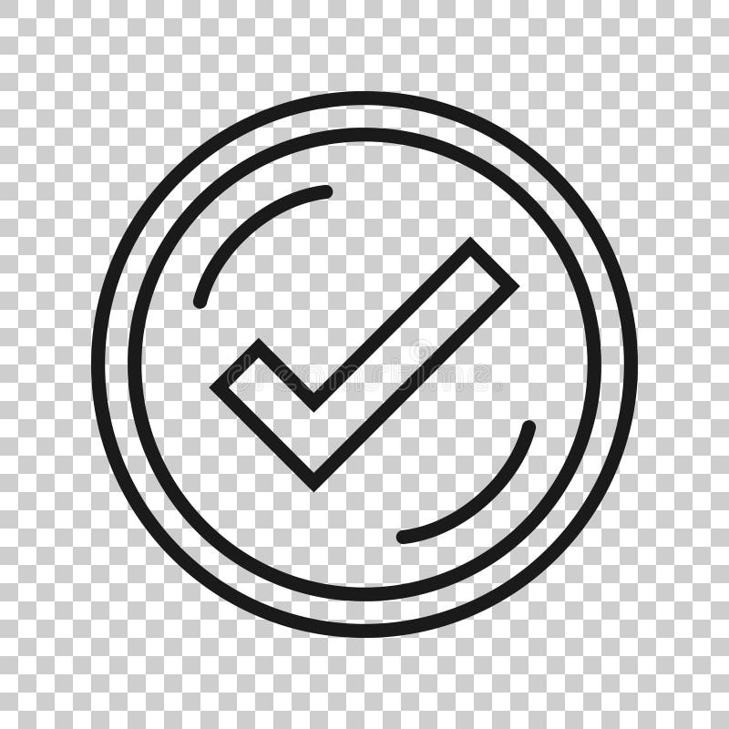 Check Mark Sign Icon in Flat Style. Confirm Button Vector Illustration ...