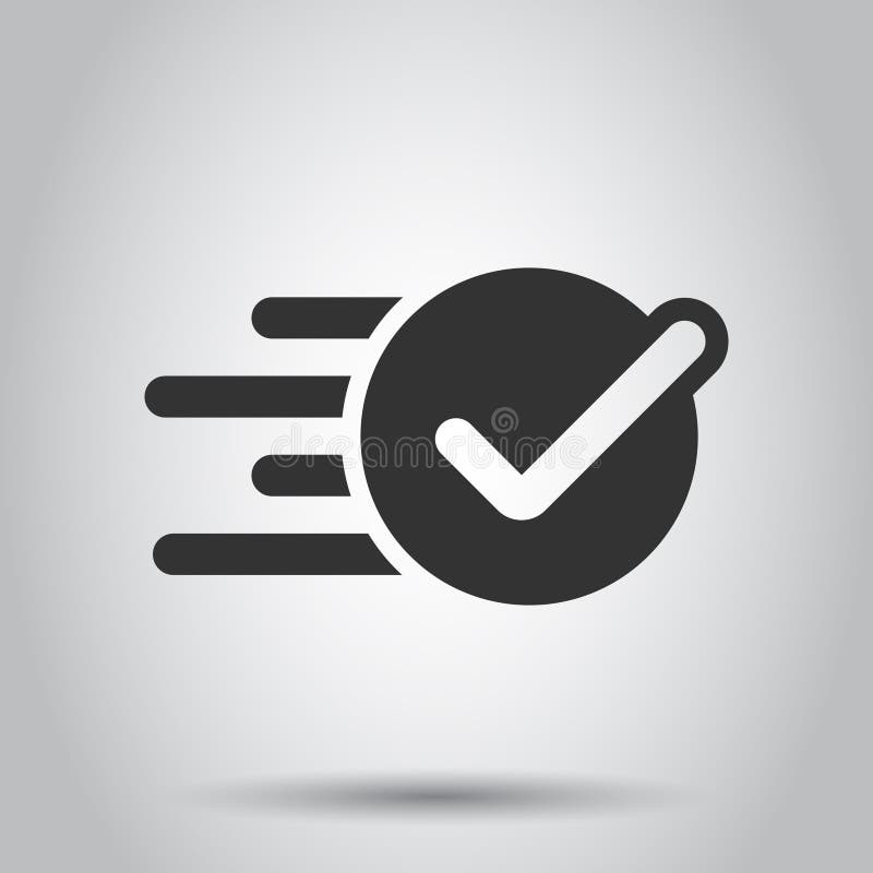 Check Mark Sign Icon in Flat Style. Confirm Button Vector Illustration ...