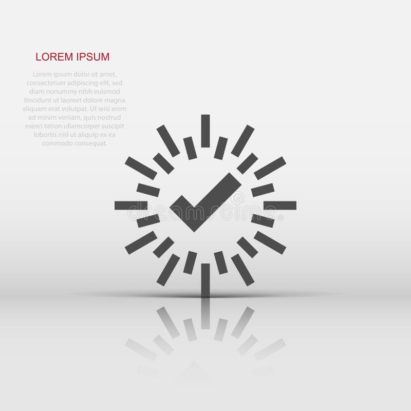 Check Mark Sign Icon in Flat Style. Confirm Button Vector Illustration ...