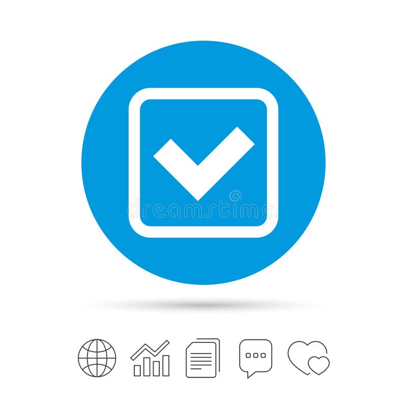 Check Mark Sign Icon. Yes Square Symbol Stock Vector - Illustration of ...