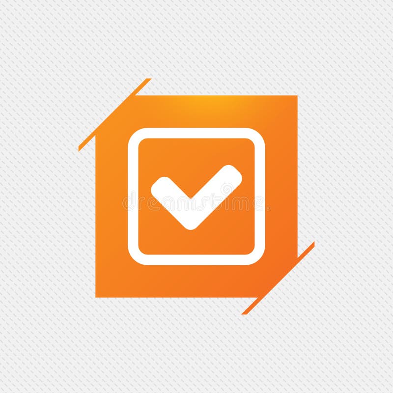 Check Mark Sign Icon. Yes Square Symbol Stock Vector - Illustration of ...