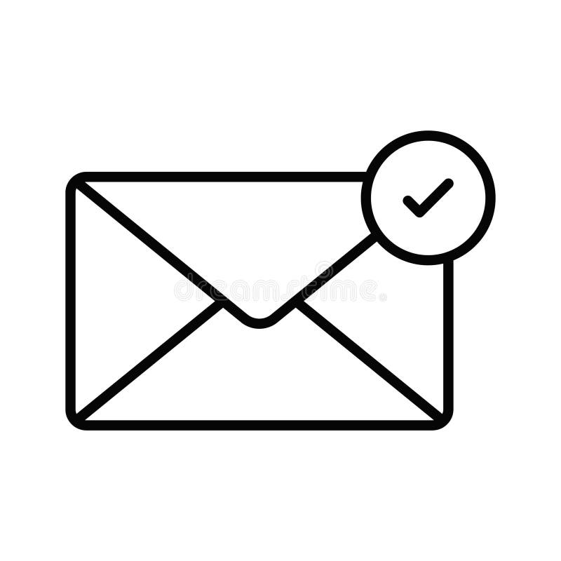 Check Mark Sign on Mail Concept Icon of Checked Mail, Ready To Use ...