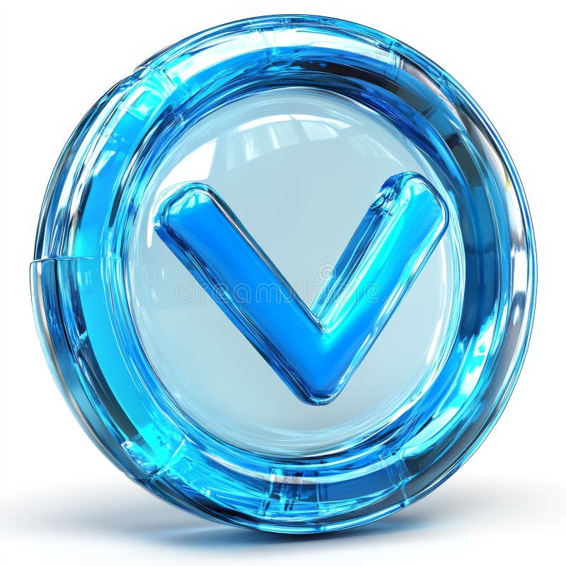 A Check Mark Sign in a Square - an Isolated Blue Check Icon or Logo on ...