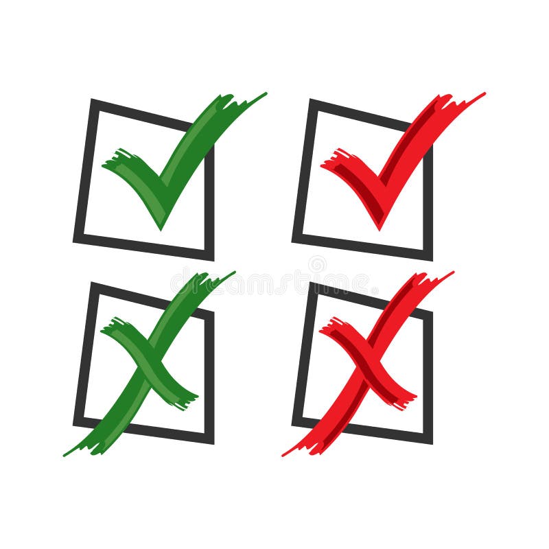 Check Mark Sign. Yes or No Vector Stock Vector - Illustration of choice ...