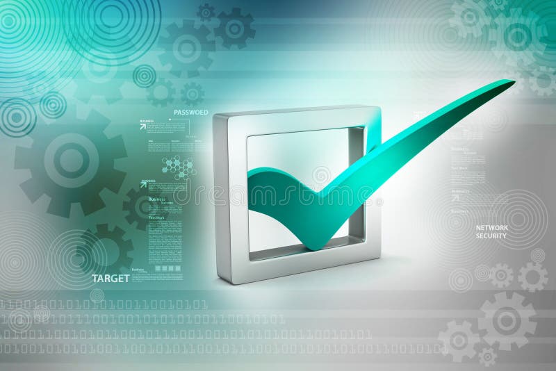 Check mark in square stock illustration. Illustration of checkbox ...
