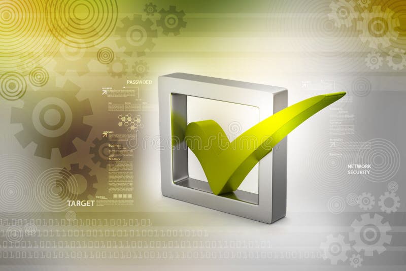 Check mark in square stock illustration. Illustration of checkmark ...