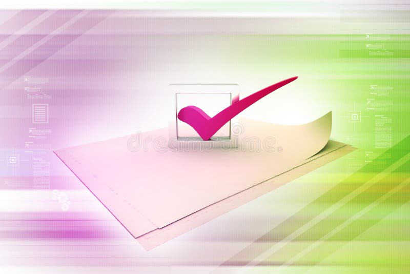 Check mark in square stock illustration. Illustration of design - 56493882