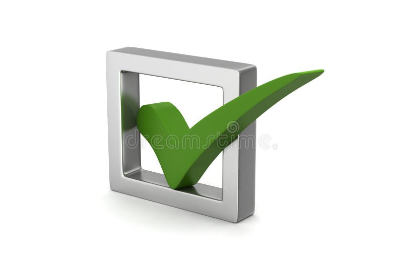 Check mark in square stock illustration. Illustration of positive ...