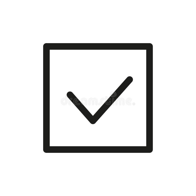 A Check Mark in a Square on a White Background Stock Vector ...