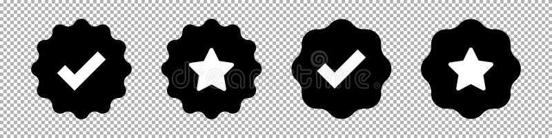 Check Mark and Star Icon Set Stock Vector - Illustration of premium ...