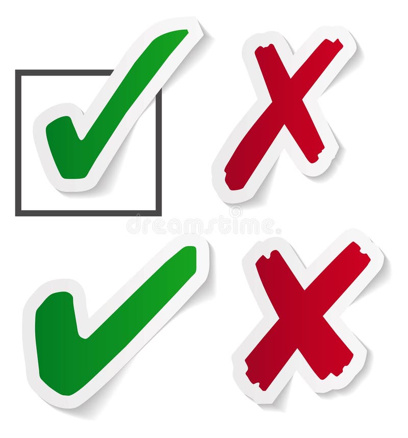 Check mark stickers stock vector. Illustration of question - 15958502