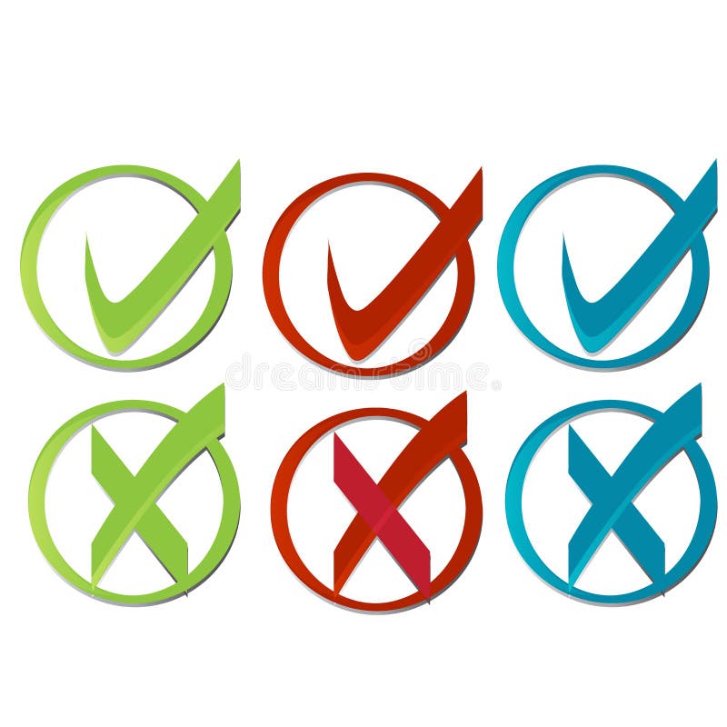 Check Mark Stickers Image Set Vector Design Stock Vector - Illustration ...