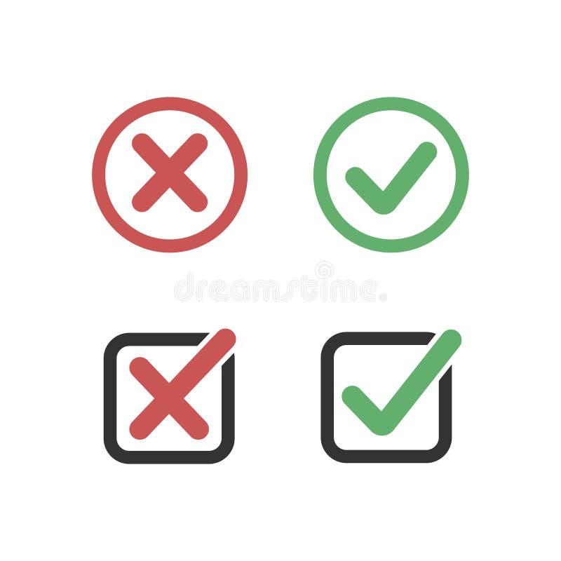 Check Mark Stickers. Cartoon Vector Illustration on White Background ...