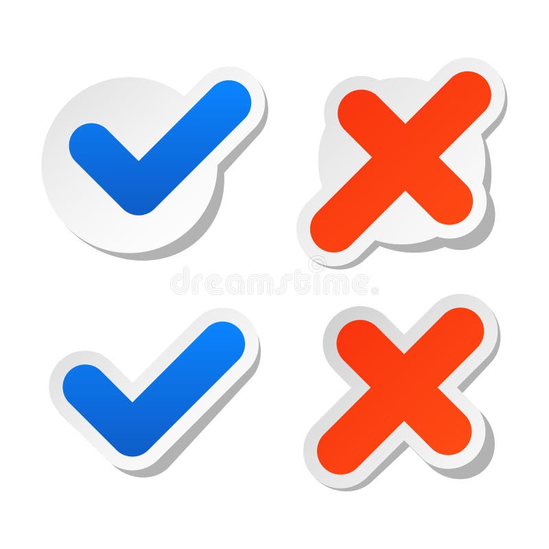 Check mark stickers stock vector. Illustration of positive - 15958502