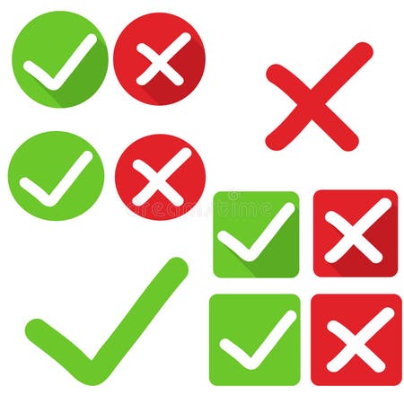 Check Mark Stickers Yes No. Vector Stock Illustration - Illustration of ...