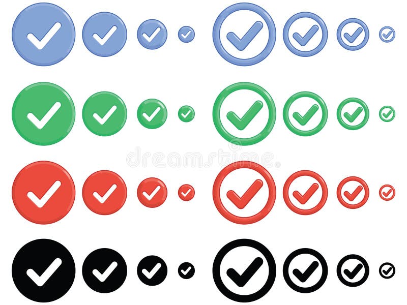 Check Mark Success Approved Circular Symbols Stock Vector ...