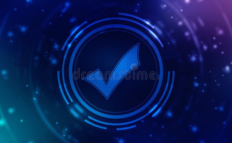 Check Mark Symbol in Digital Background, Technology Abstract Background ...