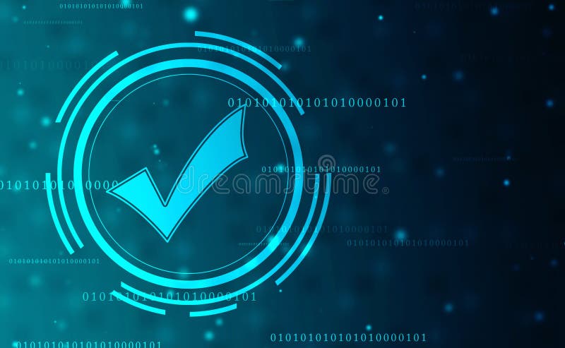 Check Mark Symbol in Digital Background, Technology Abstract Background ...