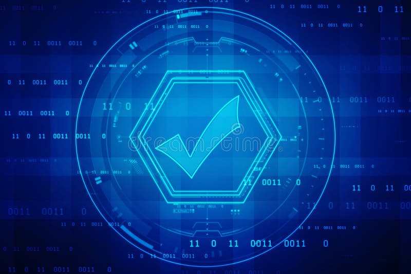 Technology Abstract Background, Tech Futuristic Check Mark Symbol Stock ...