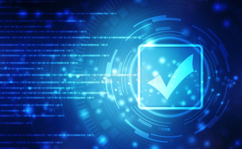 Check Mark Symbol in Digital Background, Technology Abstract Background ...