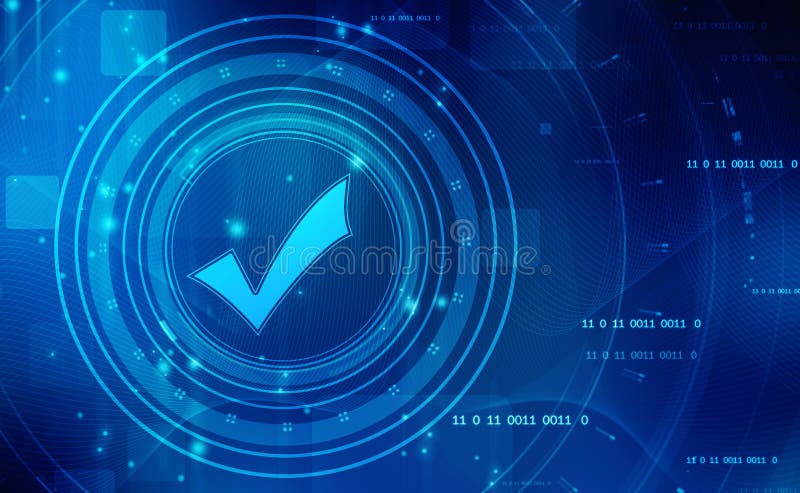 Technology Abstract Background, Tech Futuristic Check Mark Symbol Stock ...