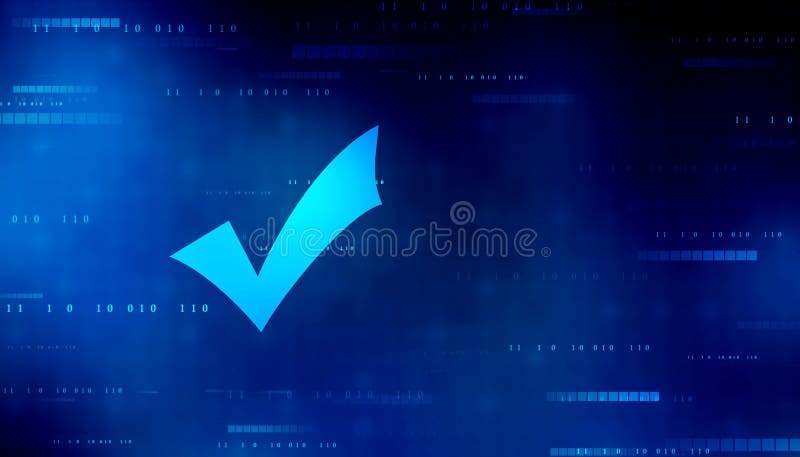 Technology Abstract Background, Tech Futuristic Check Mark Symbol Stock ...