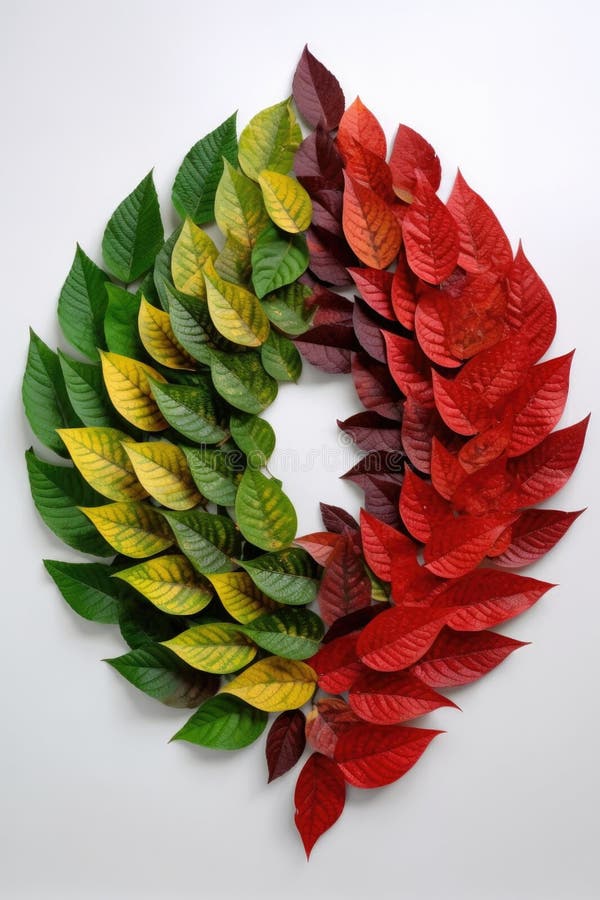 Check Mark Symbol Formed with Leaves Stock Illustration - Illustration ...