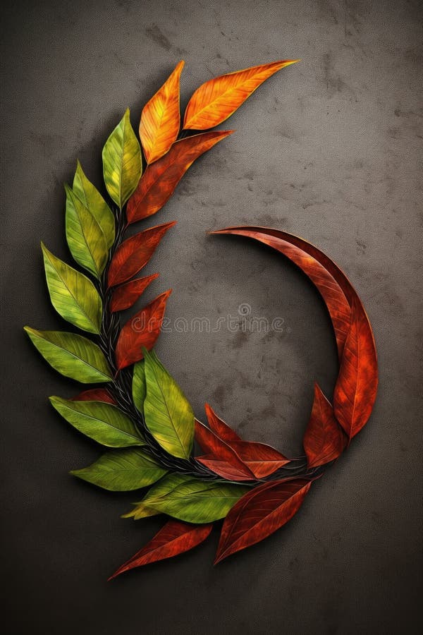 Check Mark Symbol Formed with Leaves Stock Illustration - Illustration ...