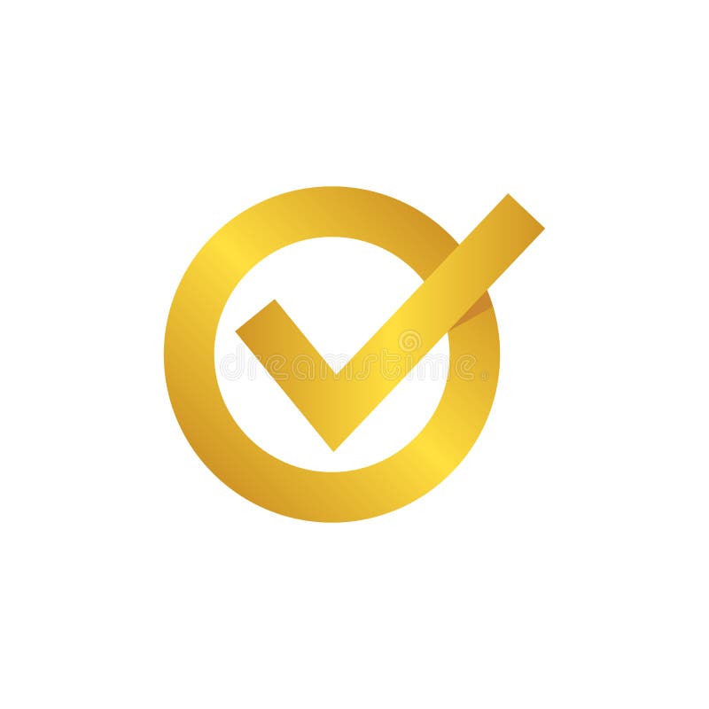 Check Mark Symbol in Gold stock vector. Illustration of exam - 78839331