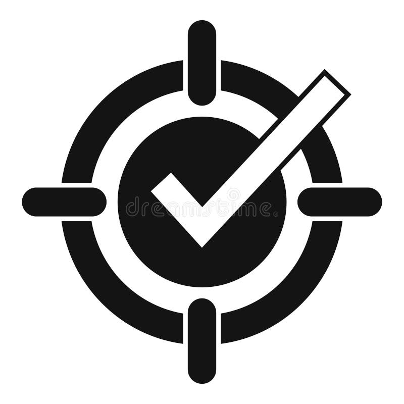 Check Mark Symbol Inside Target Aiming for Success Stock Vector ...