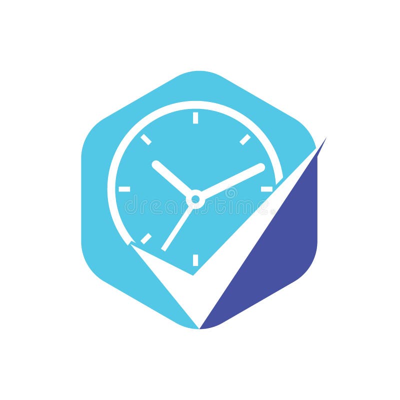 Time Management Vector Logo Template. Check Mark with Clock Icon Vector ...