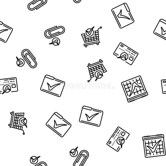 Check Mark Tick Ok Seamless Pattern Vector Stock Illustration ...