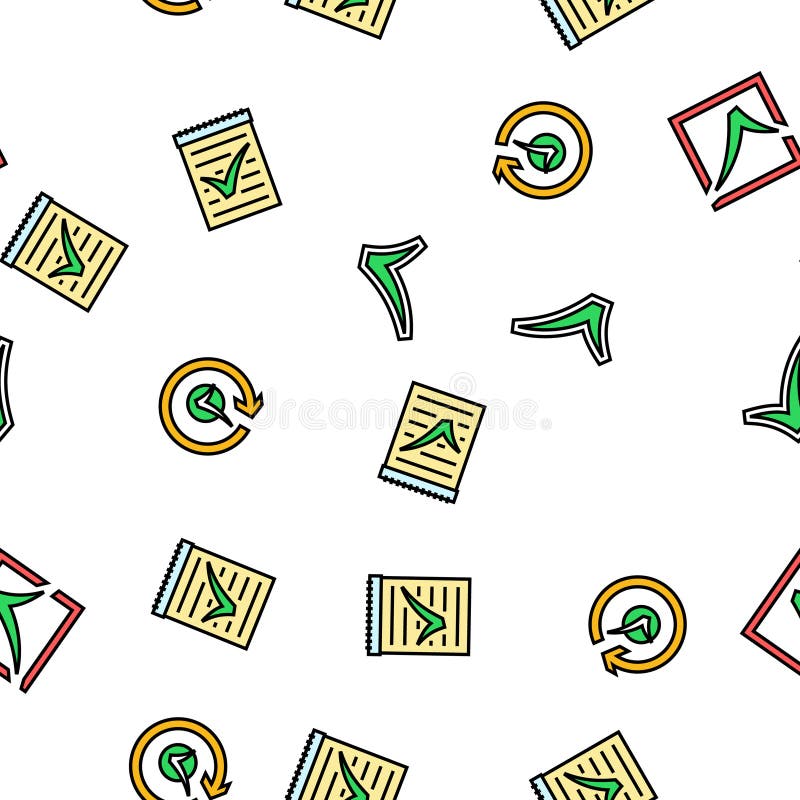 Check Mark Tick Ok Seamless Pattern Vector Stock Vector - Illustration ...