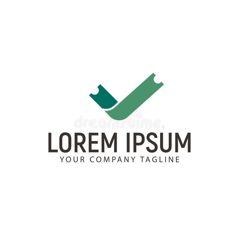 Check Mark Ticket Logo Design Concept Template Stock Vector ...