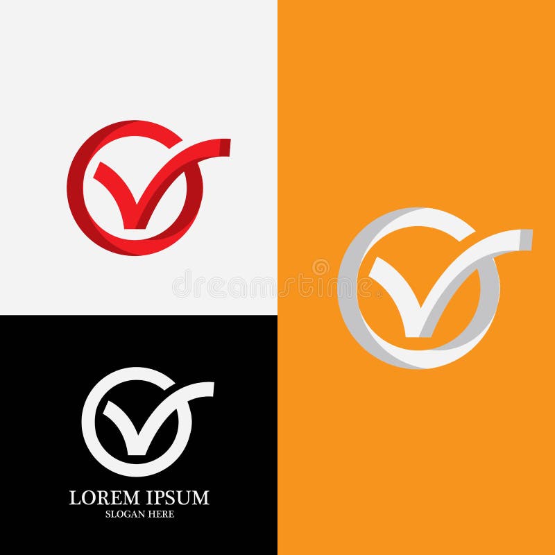 Check V mark logo vector stock vector. Illustration of approved - 193675051